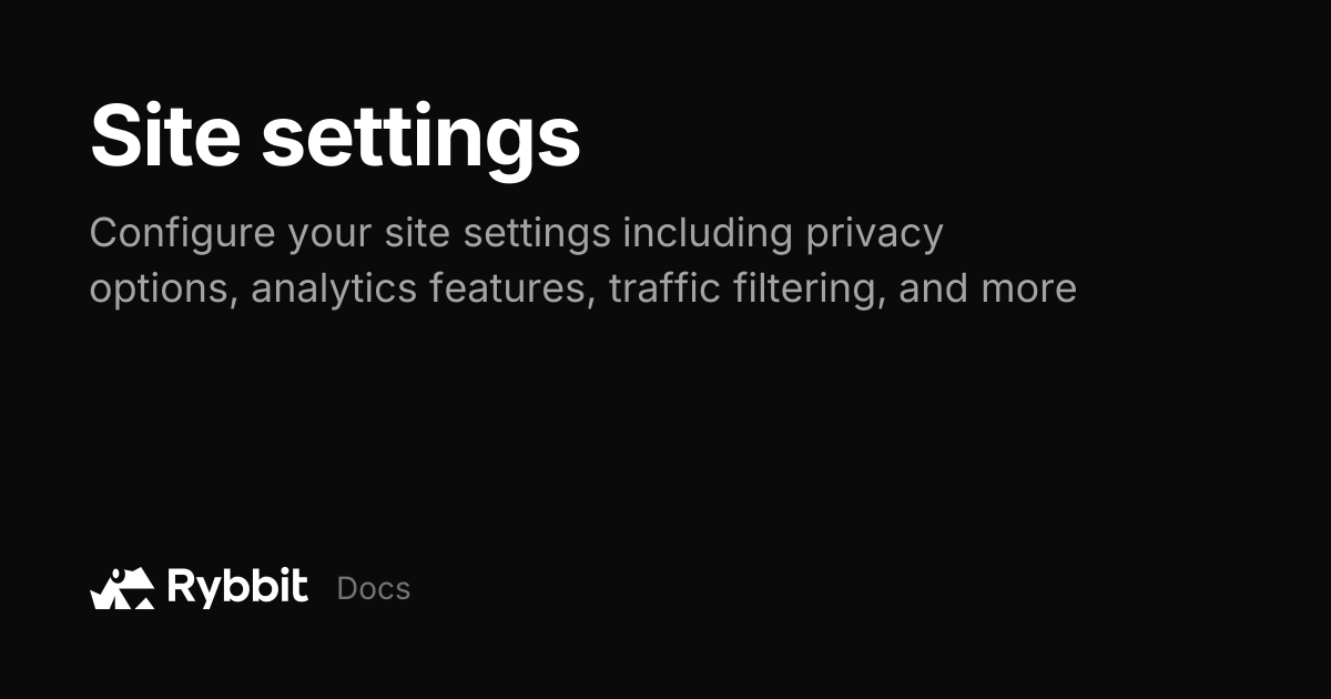 Site settings | Rybbit